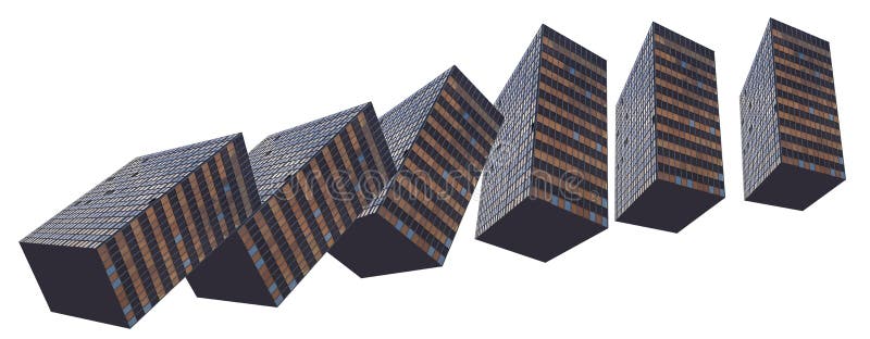 Domino Effect Buildings Made Out of Buildings Stock Photo - Image of ...