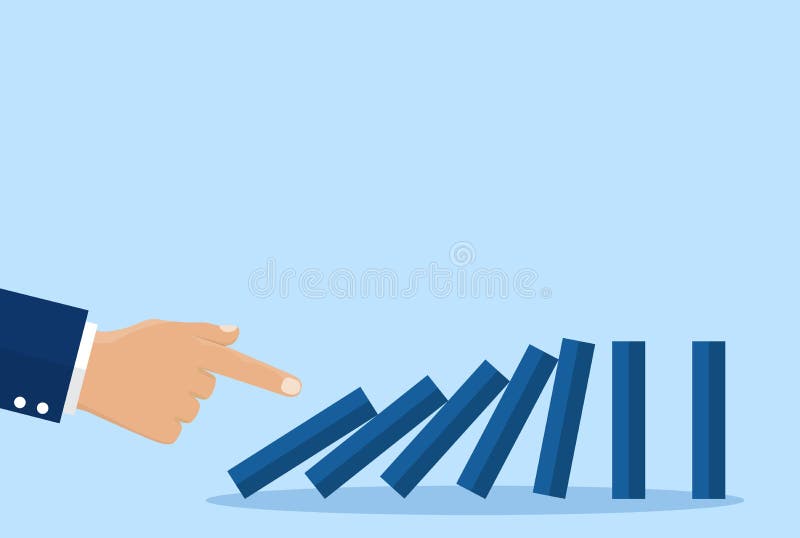 Domino Effect Chain Reaction Concept Stock Vector Illustration Of