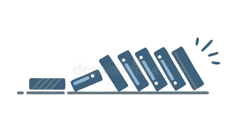 Domino Effect Icon, Chain Reaction Consequence Illustration, Vector ...