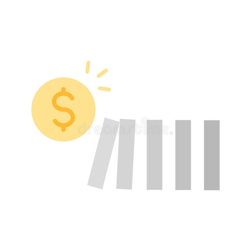 Domino Effect Icon Vector Image. Stock Vector - Illustration of graph ...