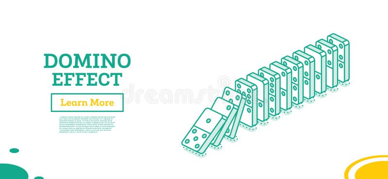 Domino Effect. Isometric Outline Objects Stock Vector - Illustration of ...