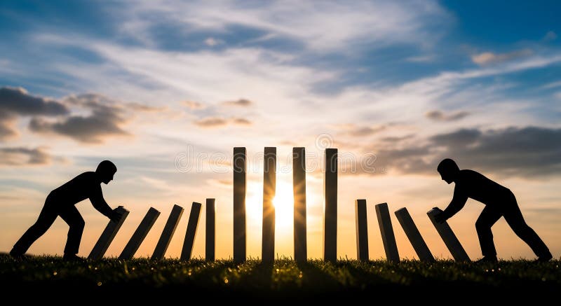 Domino Effect Leadership Strategy Business Risk Management Success ...