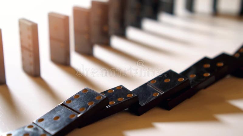 Domino Effect, Blocks Falling on Green Screen Stock Footage - Video of ...