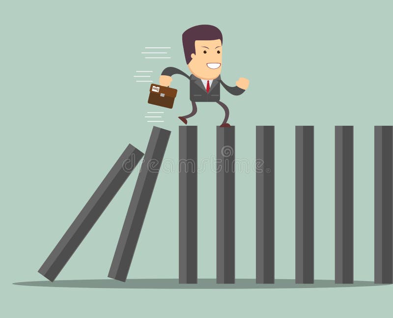 Domino Effect and Problem Solving Stock Vector - Illustration of ...