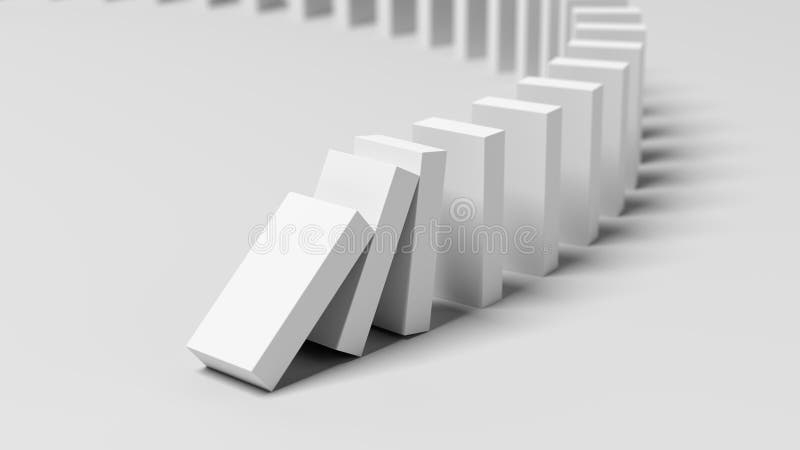 Domino Effect. Start. Blank. Stock Illustration - Illustration of ...