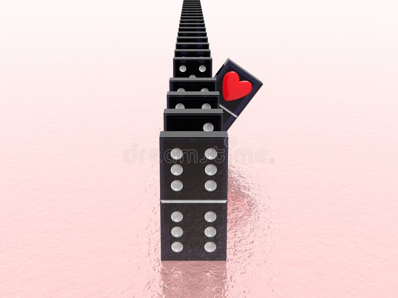 Domino with heart stock illustration. Illustration of heart - 1791940
