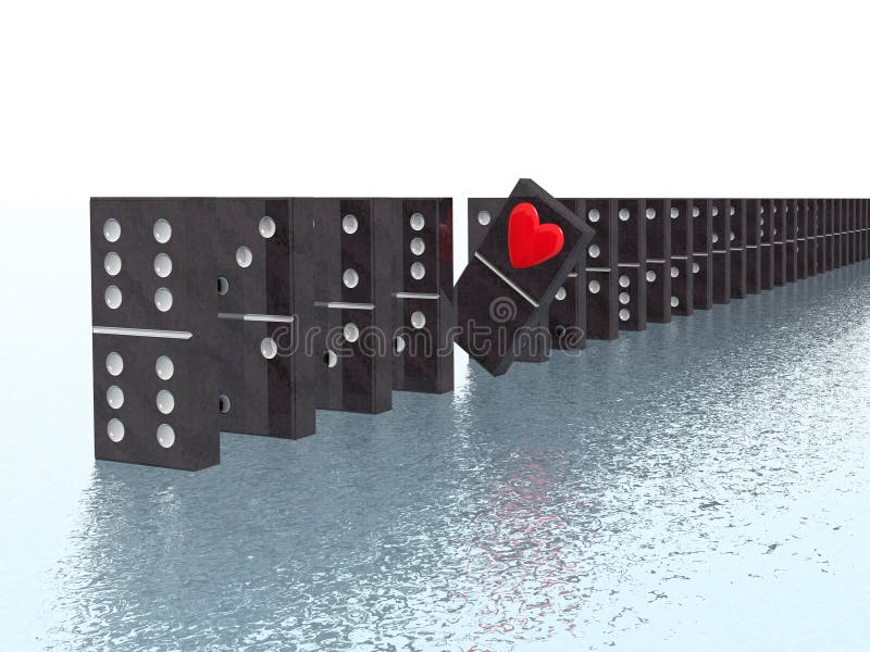 Domino with heart stock illustration. Illustration of dominos - 1791963