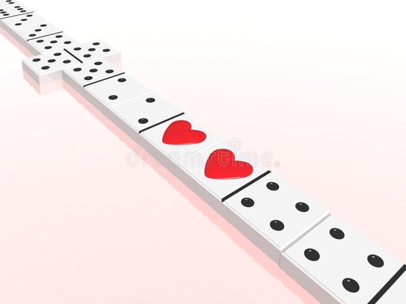 Domino with heart stock illustration. Illustration of dominos - 1791963