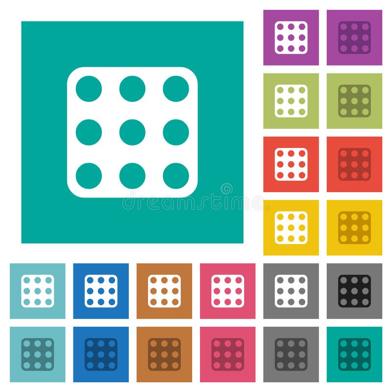 Domino Nueve Iconos Cuadrados Planos De Varios Colores Ilustración del ... Domino Nueve Iconos Cuadrados Planos De Varios Colores Ilustración del ...