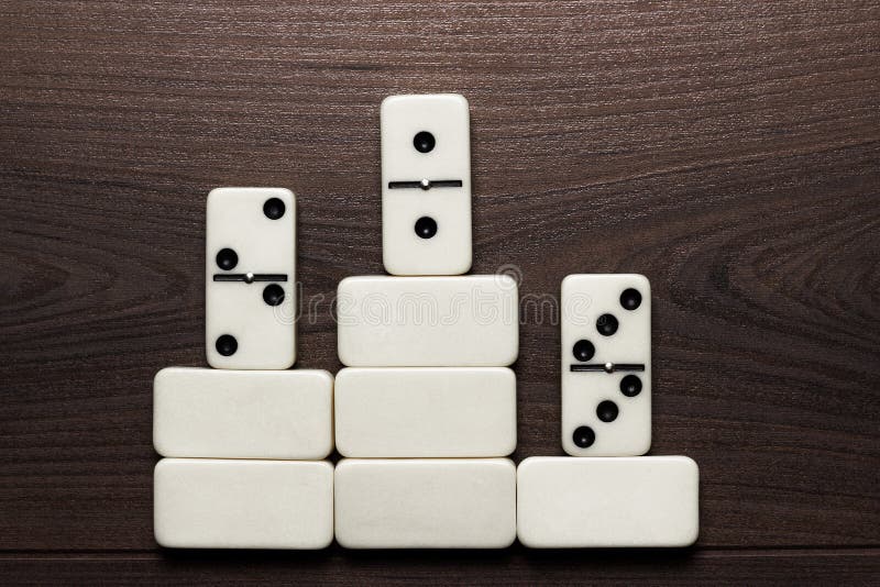 Domino Pieces Win Concept Background Stock Photo - Image of closeup ...