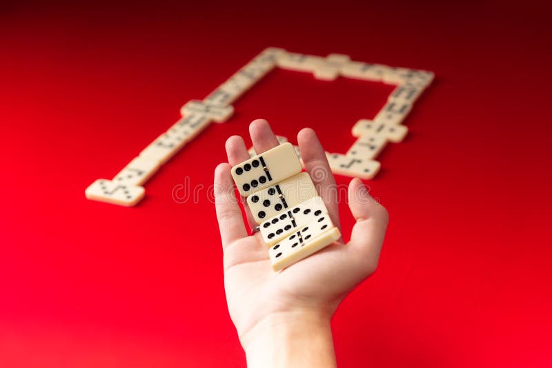 Domino Player Holding Rectangular Number Acrylic Pieces. Board Game ...