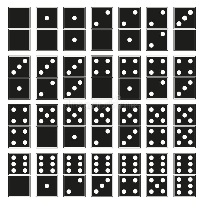 Domino Tiles Set. Black Domino Pattern. Game Pieces Collection Stock ...