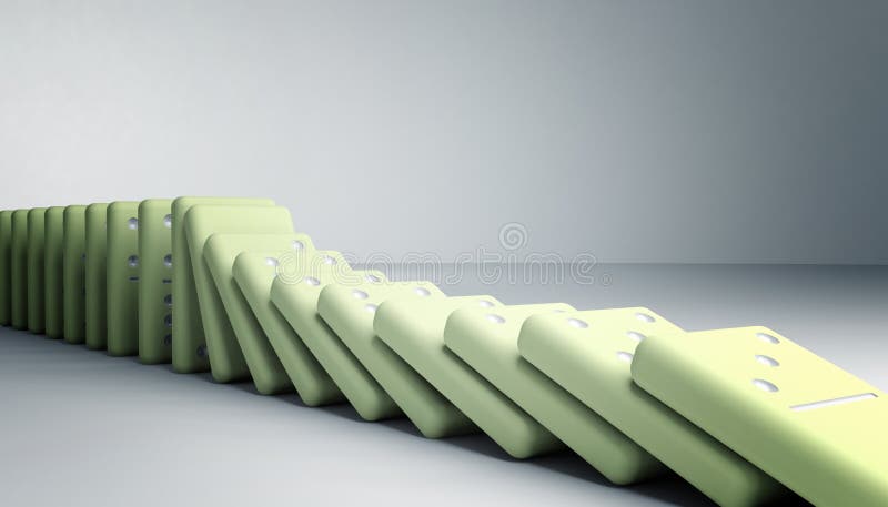Dominoes Chain Reaction stock illustration. Illustration of push - 88656129