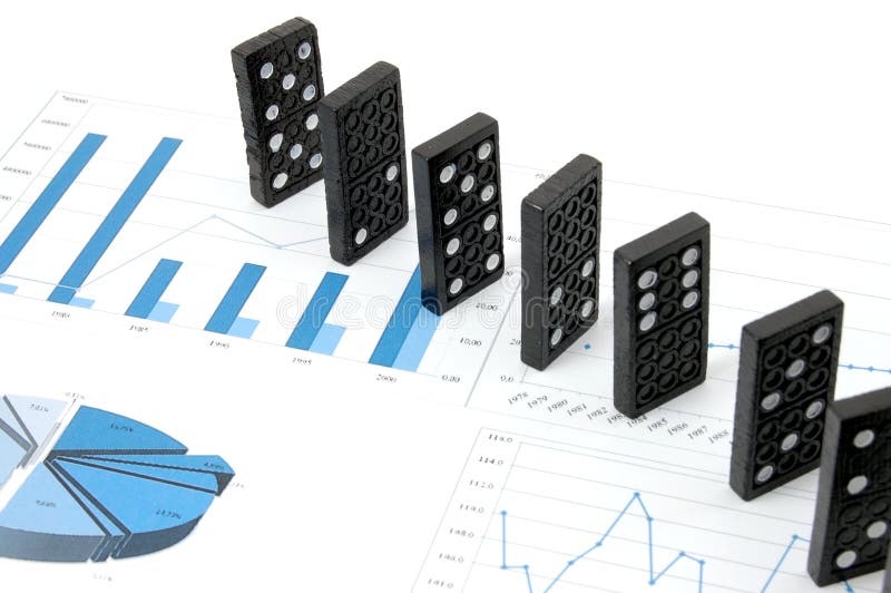 Dominoes on chart stock photo. Image of graph, economic - 6717636