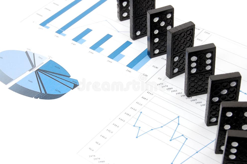 Dominoes on chart stock image. Image of business, dominoes - 6734473