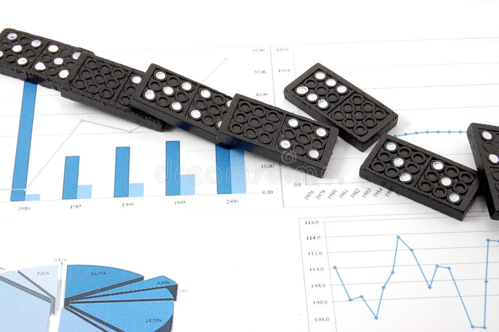 Dominoes on chart stock image. Image of business, gamble - 6782183