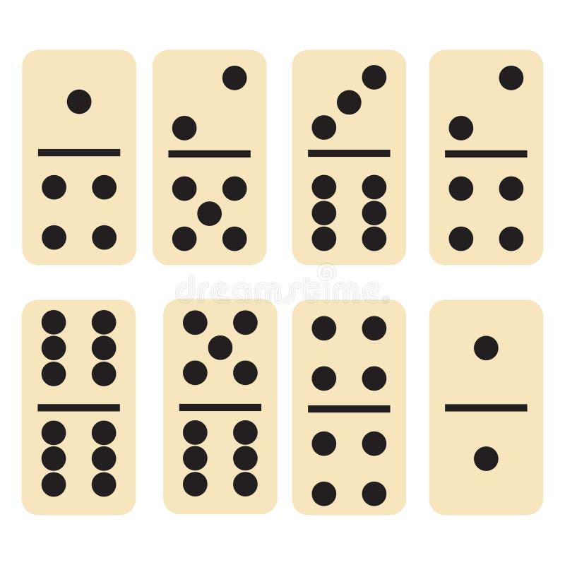 The Classic Board Game Domino Image Stock Vector - Illustration of pack ...