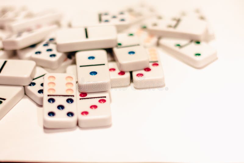 Dominoes with colored dots stock photo. Image of point - 69737824