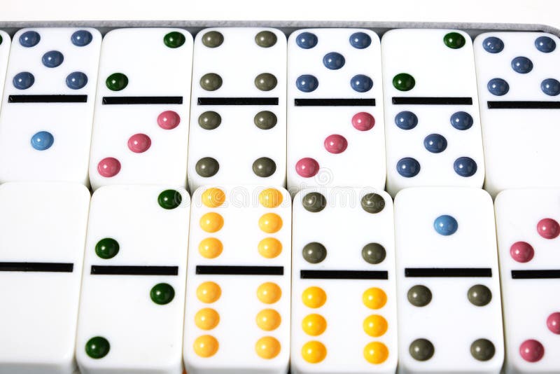 Dominoes with Colorful Coloring on a White Background Stock Photo ...