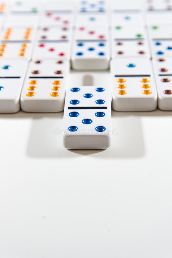 Dominoes - double 5 five stock image. Image of white - 47147049