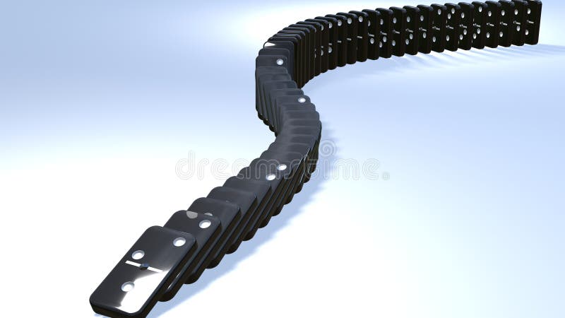 Dominoes Falling. Domino Effect. Game. 3D Render. Stock Illustration ...
