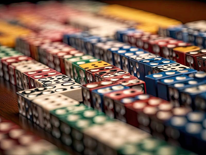 Dominoes Falling in Visually Satisfying Pattern Stock Illustration ...