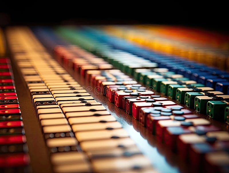 Dominoes Falling in Visually Satisfying Pattern Stock Illustration ...