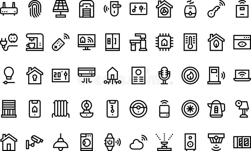 Domotics Icons High-Quality Vector Icons Collection with Editable Stroke. Ideal for Professional ...