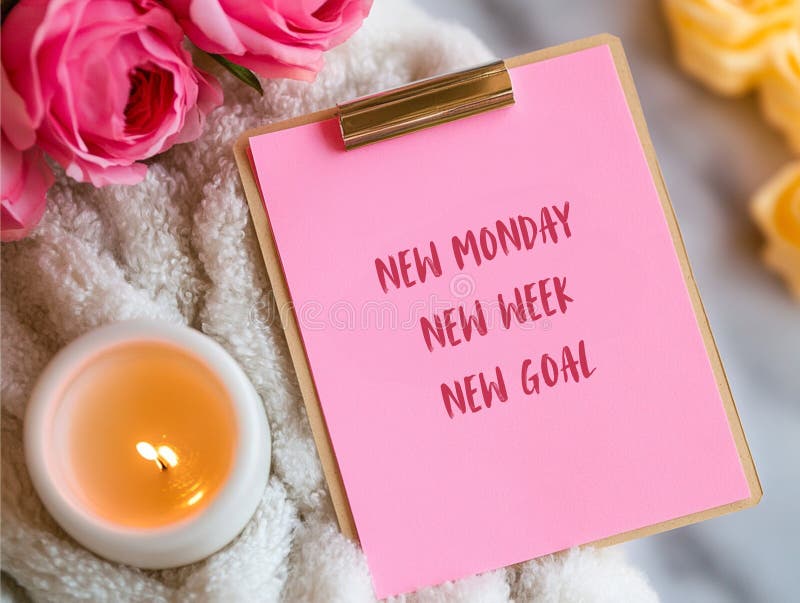 New Monday New Week New Goal - Motivation Stock Image - Image of ...