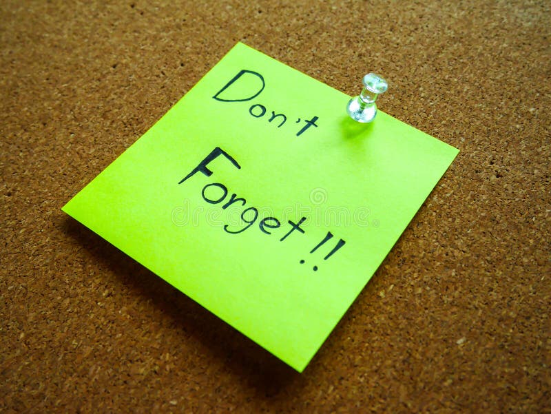 Don T Forget on Post it Note Stock Image - Image of clip, office: 69156223
