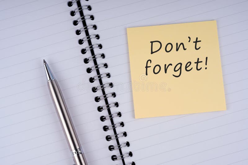 Don T Forget Text on Adhesive Note Stock Image - Image of symbol, color ...