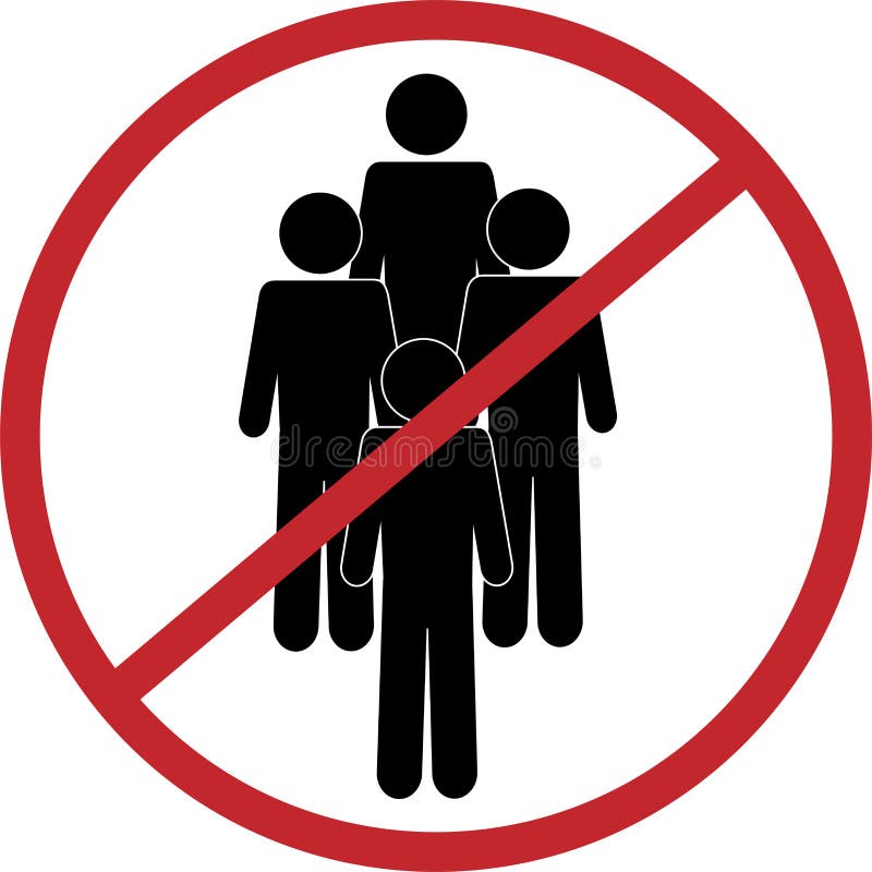 Don`t Gather in Crowd Sign Illustration Stock Vector - Illustration of ...