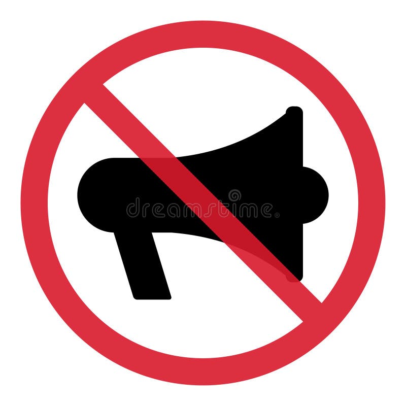 Don`t Megaphone Flat Icon In Red Circle Isolated On White Background