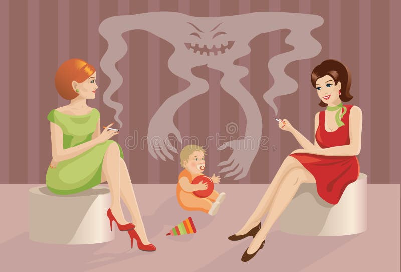 Smoking Harms Cartoon Illustration Stock Vector - Illustration of ...