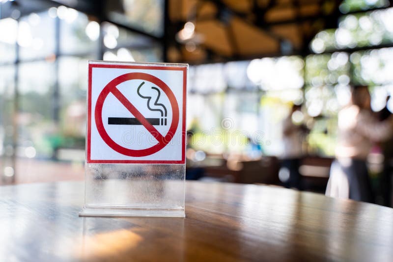 Don `t Smoke Sign No Smoking Sign in in Coffee Cafe Stock Photo - Image ...
