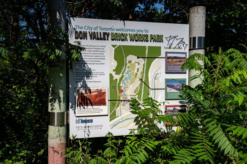 Don Valley Brick Works Park Sign in Toronto. Editorial Stock Image ...