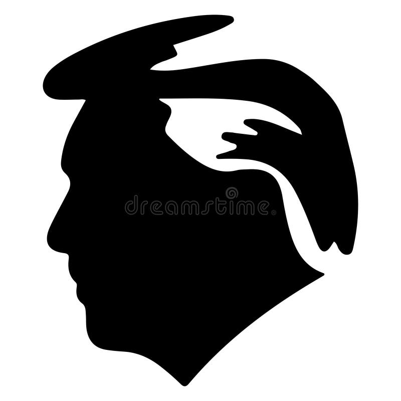 Donald Trump Hair Silhouette Vector Illustration. Donald Trump Hair ...