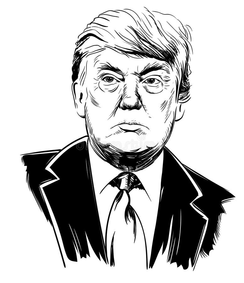 45.º Presidente Dos Estados Unidos Donald Trump, Silhueta De Retrato ...