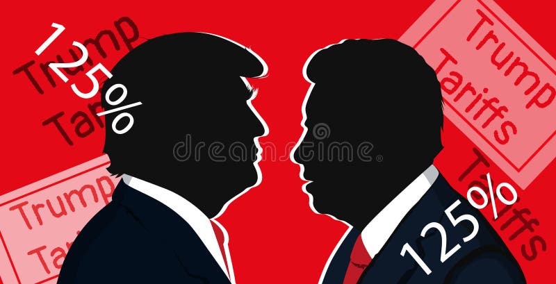 Donald Trump and Xi Jinping on a Red Background with the Text Trump ...