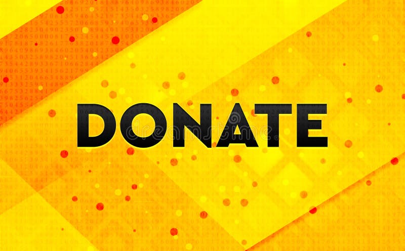 Donate Abstract Digital Banner Yellow Background Stock Illustration ...