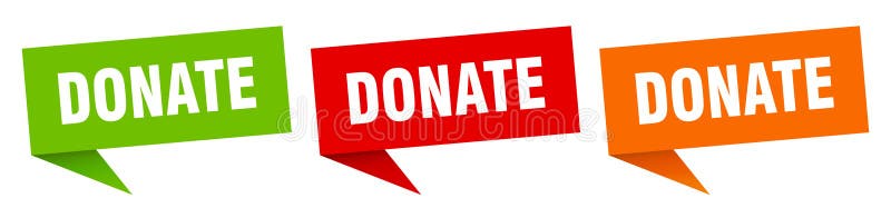 Donate Banner Template. Donate Ribbon Label Stock Vector - Illustration ...