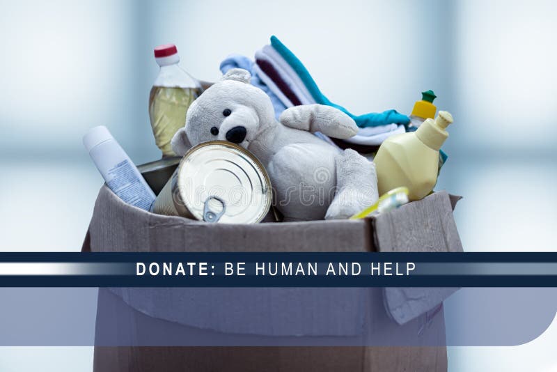 Donate, be human and help stock image. Image of item - 87995803