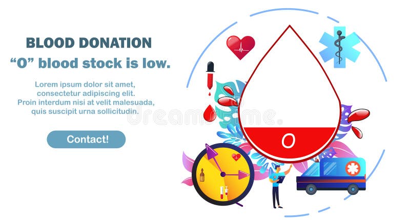 Blood Donation Design. Creative Donor Poster and Cute Character. Blood ...
