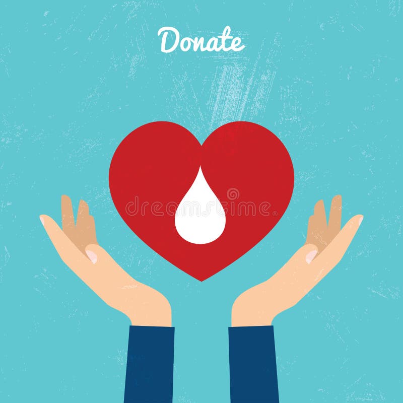 Donate Blood Bag On Blue Background. Stock Vector - Illustration of ...