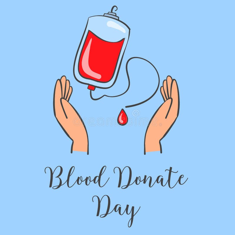 Donate Blood Day Theme Hand Draw Stock Vector - Illustration of circles ...