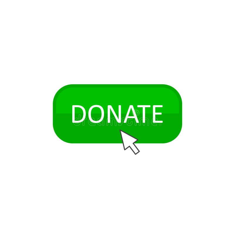 Donate Button Click Icon, Vector Isolated Simple Illustration Stock ...