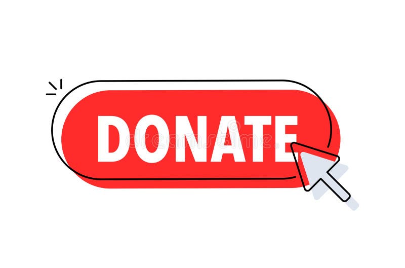 Donate with Cursor Button Neon Icon. Internet Icon. Pointer Click Icon ...