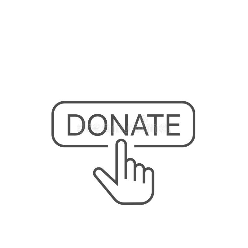 Donate with Cursor Button Neon Icon. Internet Icon. Pointer Click Icon ...