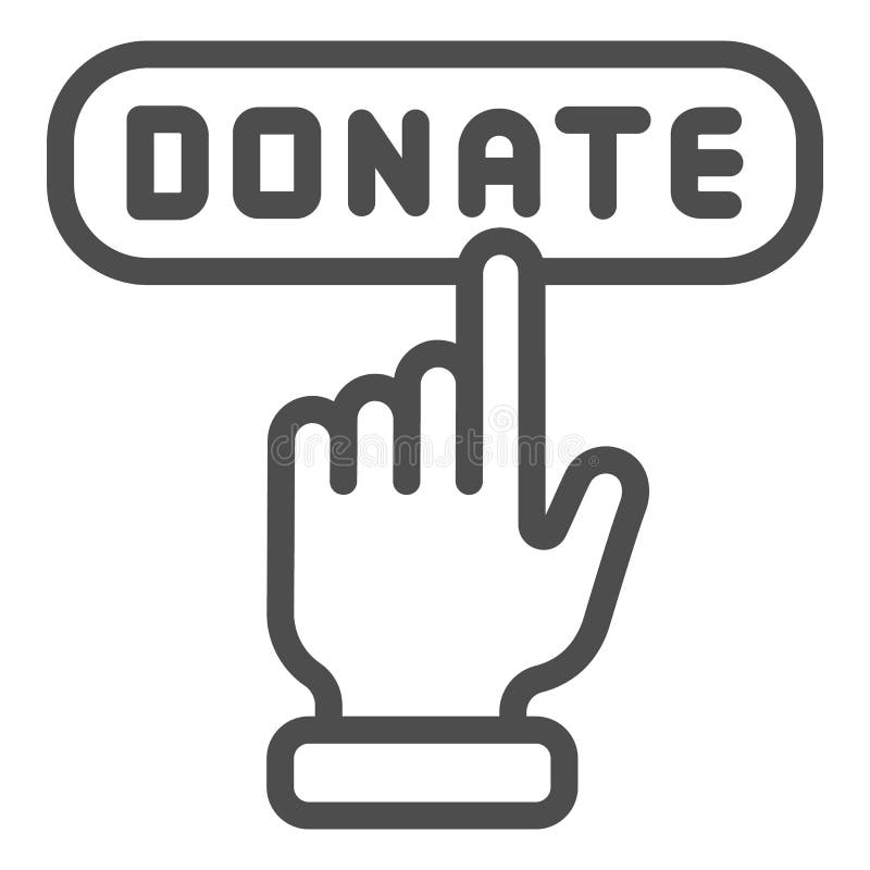 Donate Button Thin Line Icon. Help Vector Illustration Isolated on ...