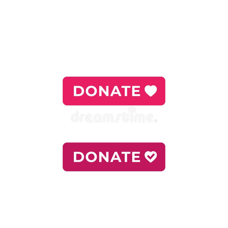 Donate Buttons Vector Set Illustration Help Icon Donation Gift Charity ...